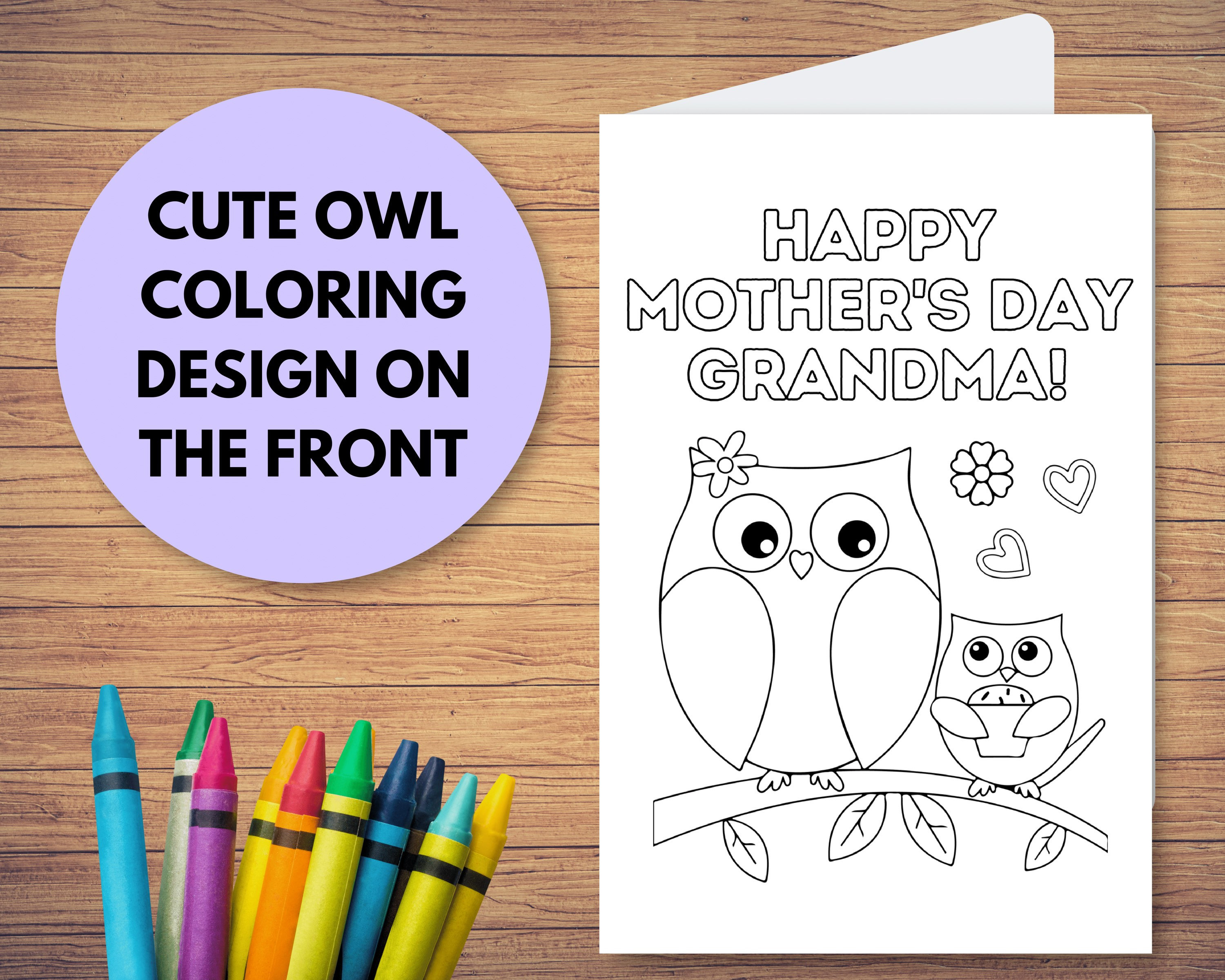 Printable Mother's Day Coloring Card for Grandma, Nana Grandmother ...
