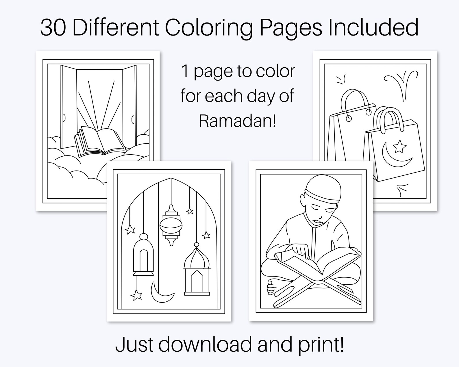 Ramadan Coloring Book for Kids Ramadan Gift for Kids 30 - Etsy
