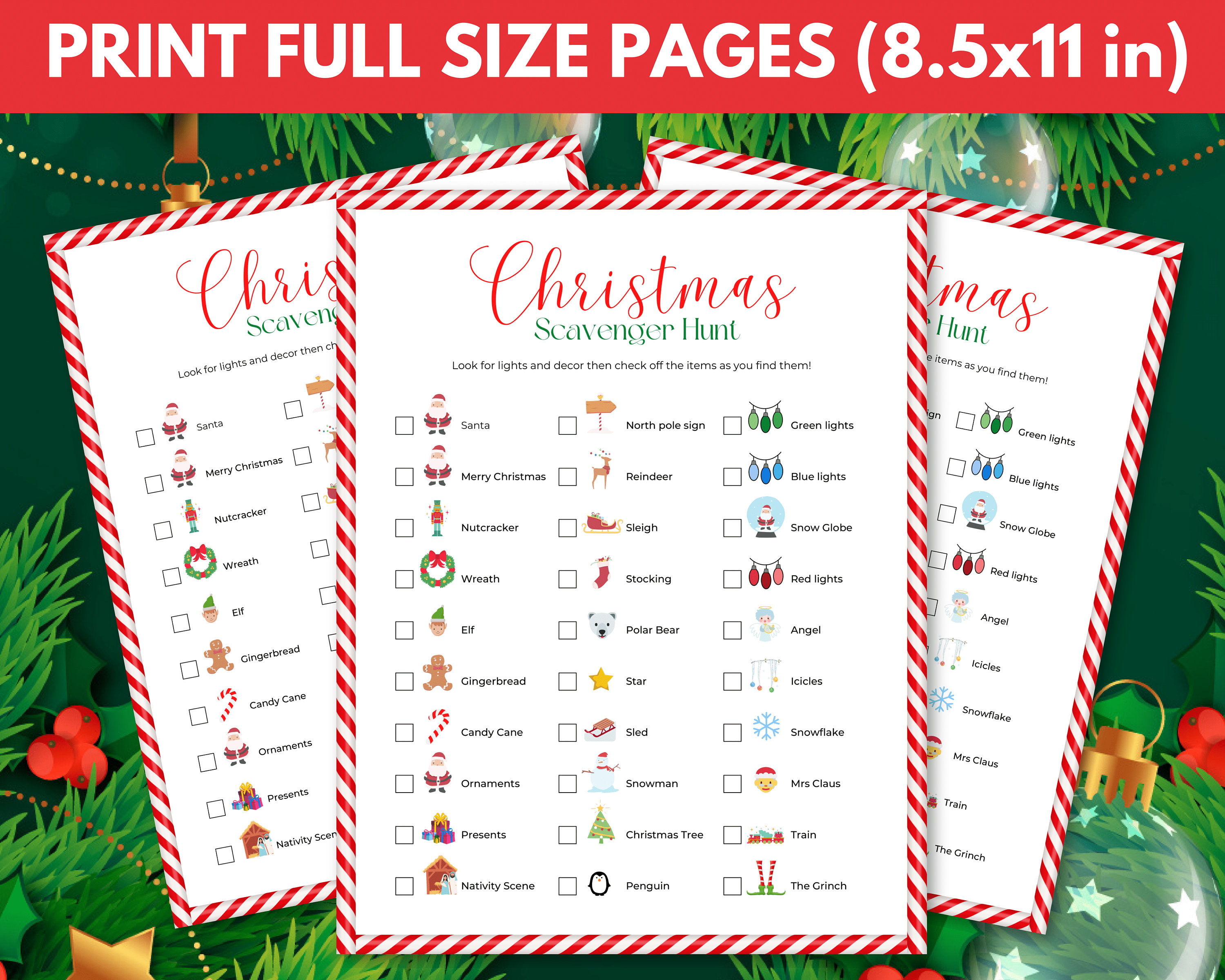 Christmas Scavenger Hunt Game, Christmas Treasure Hunt, Christmas Party ...