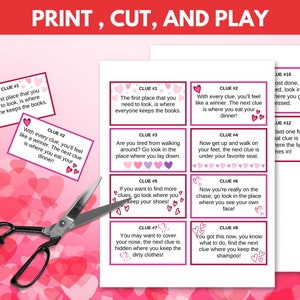 Valentine's Day Indoor Scavenger Hunt Game, Valentine's Day Game ...