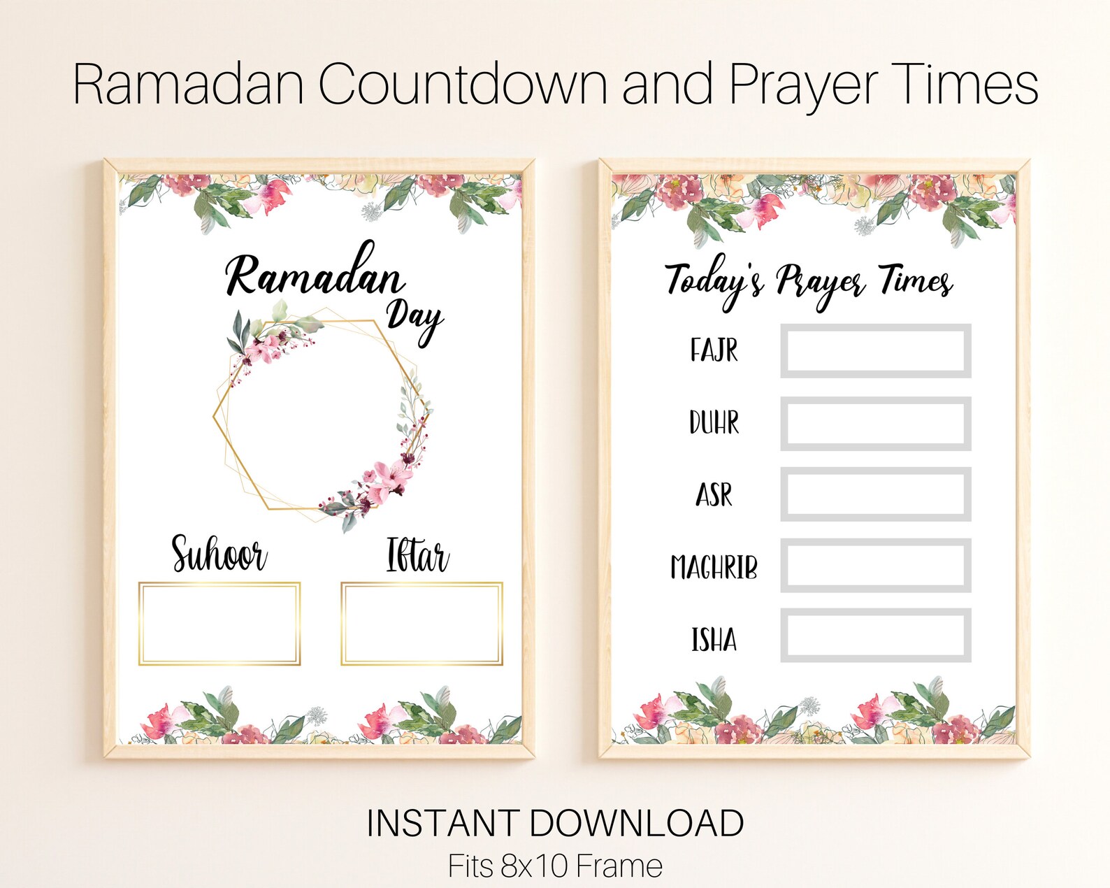Ramadan Countdown and Prayer Times Bundle, Ramadan Decoration, Ramadan ...