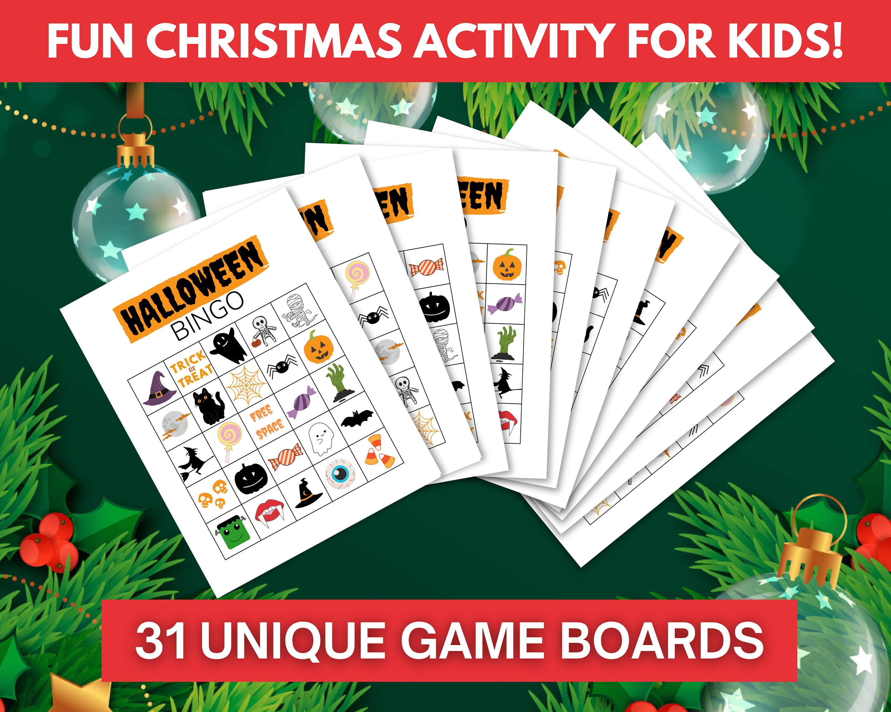 Christmas Bingo Game, Fun Christmas Party Game Bundle, Christmas ...