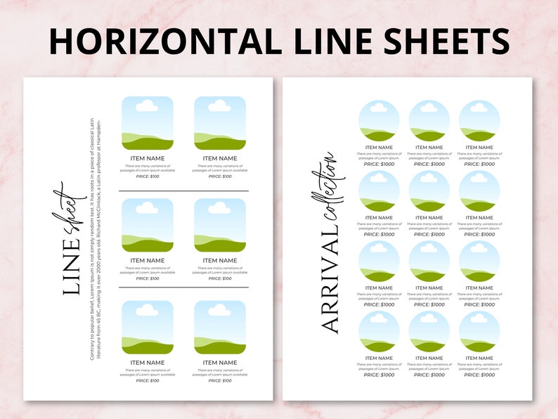 Editable Line Sheet Template, Wholesale Price List Template, Product ...