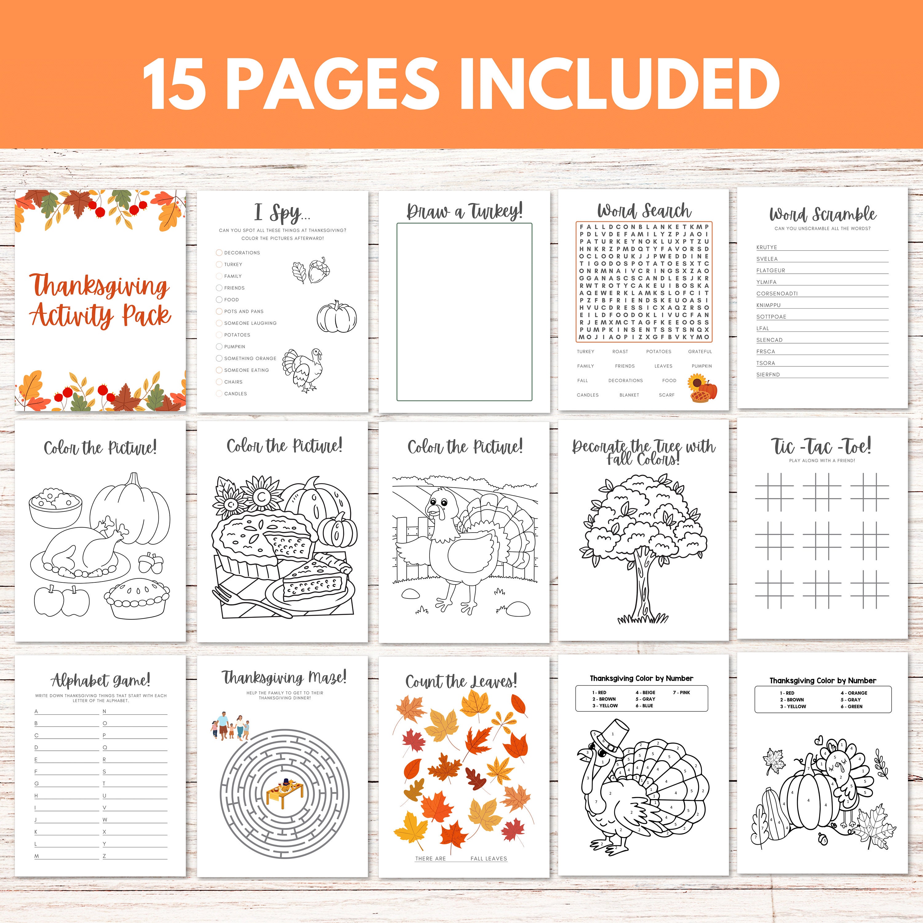 Printable Thanksgiving Games for Kids, Thanksgiving Activity for Kids ...