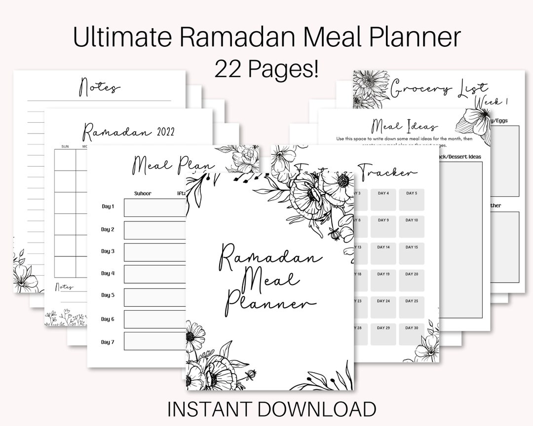 Ramadan Meal Planner Template for Meal Planning | Ramadan Gift ...