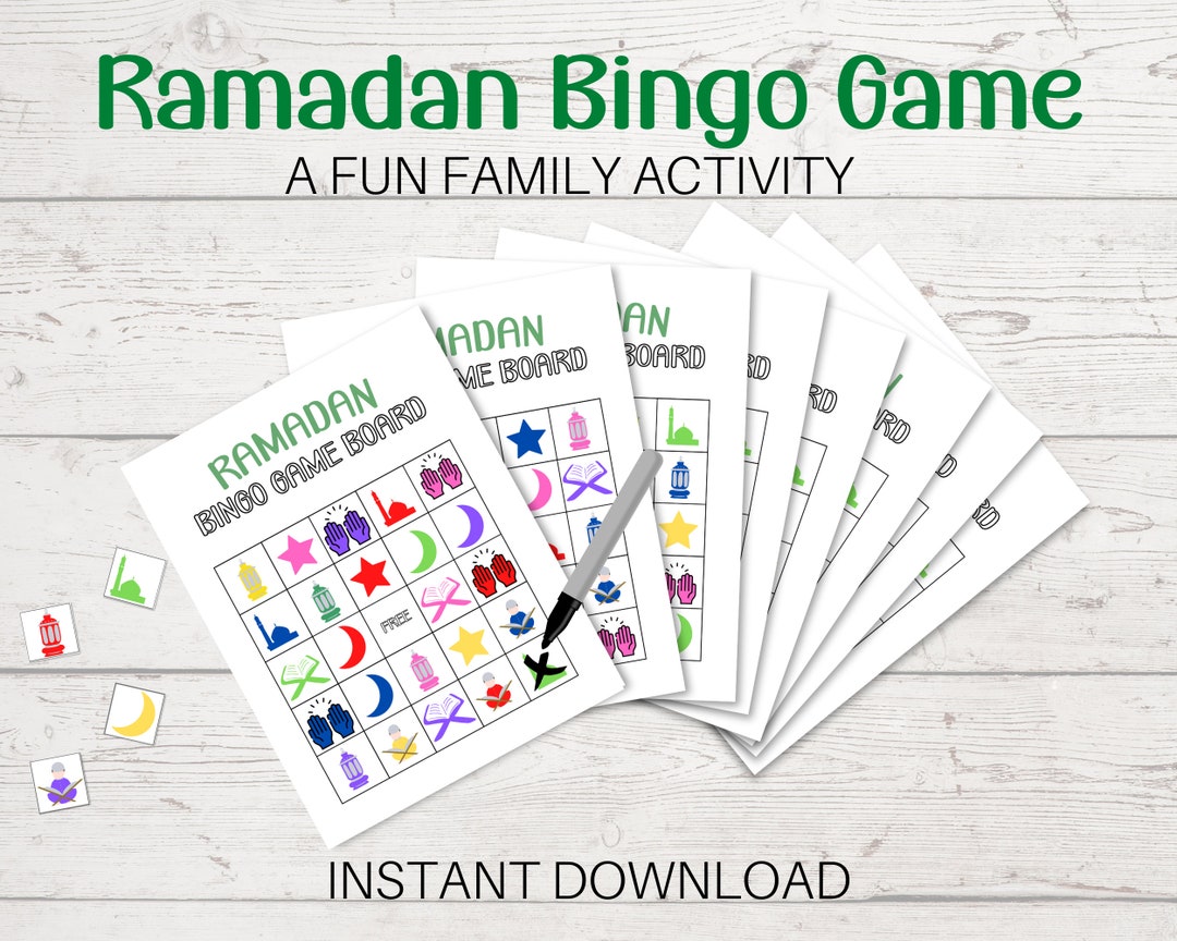 Ramadan Bingo Game Activity for Kids, Ramadan Games, Ramadan Gift for ...