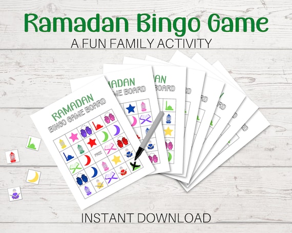 Ramadan Bingo Game Activity for Kids Ramadan Games Ramadan | Etsy