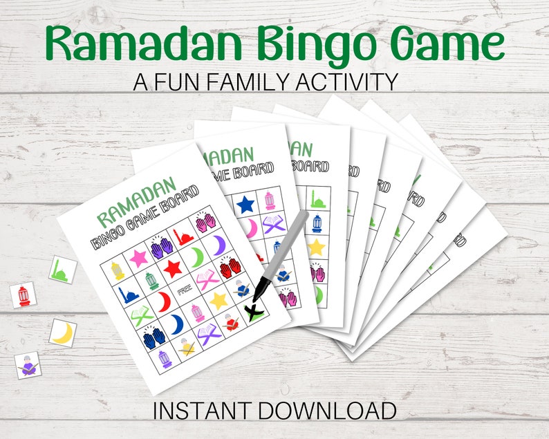 Ramadan Bingo Game Activity for Kids, Ramadan Games, Ramadan Gift for ...