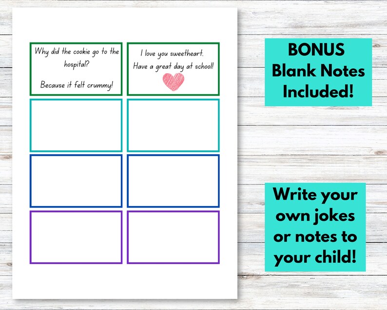 Joke Lunch Box Notes for Kids Lunchbox Notes for Kids Funny - Etsy