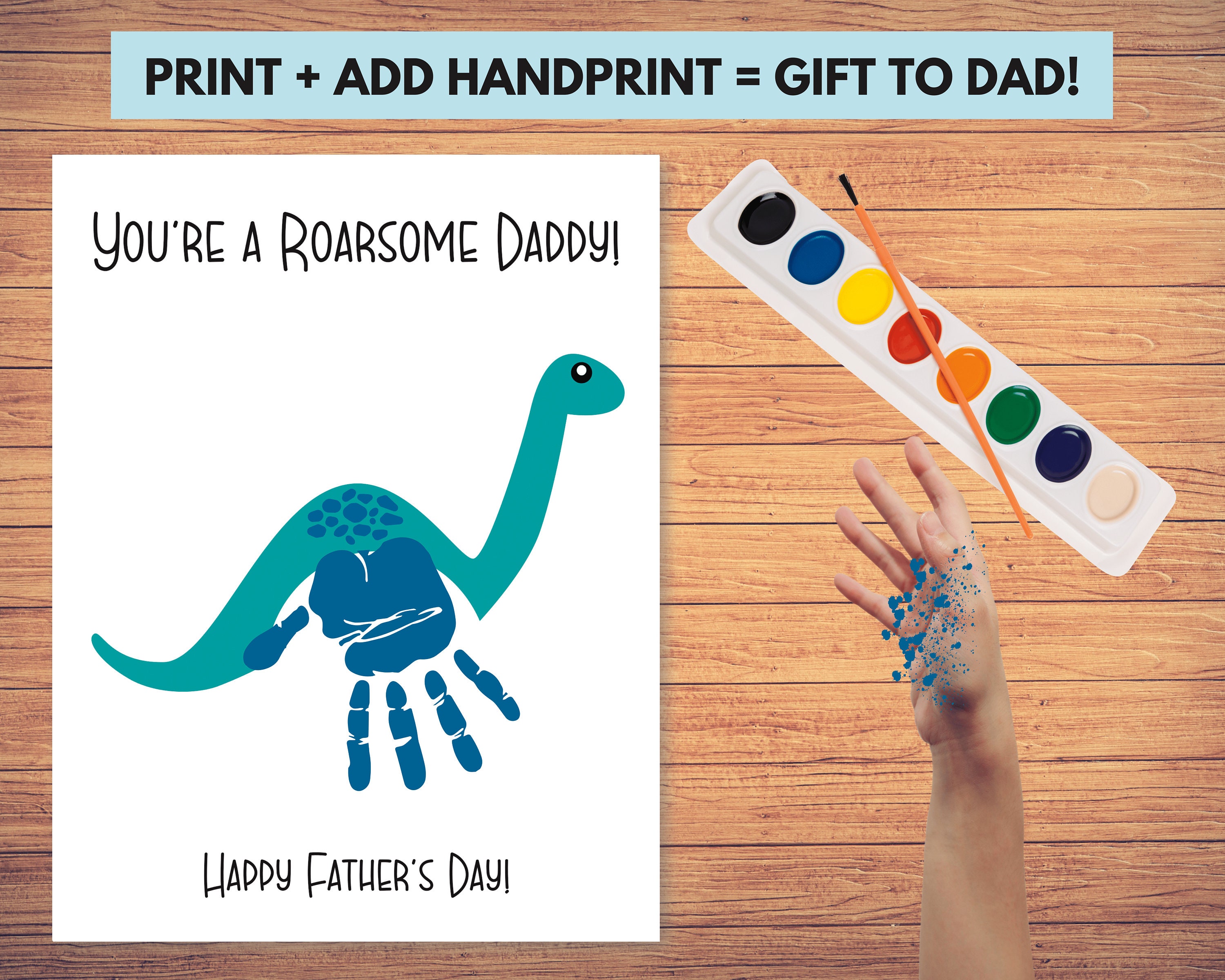 Printable Fathers Day Handprint Dinosaur Keepsake Gift for - Etsy Australia