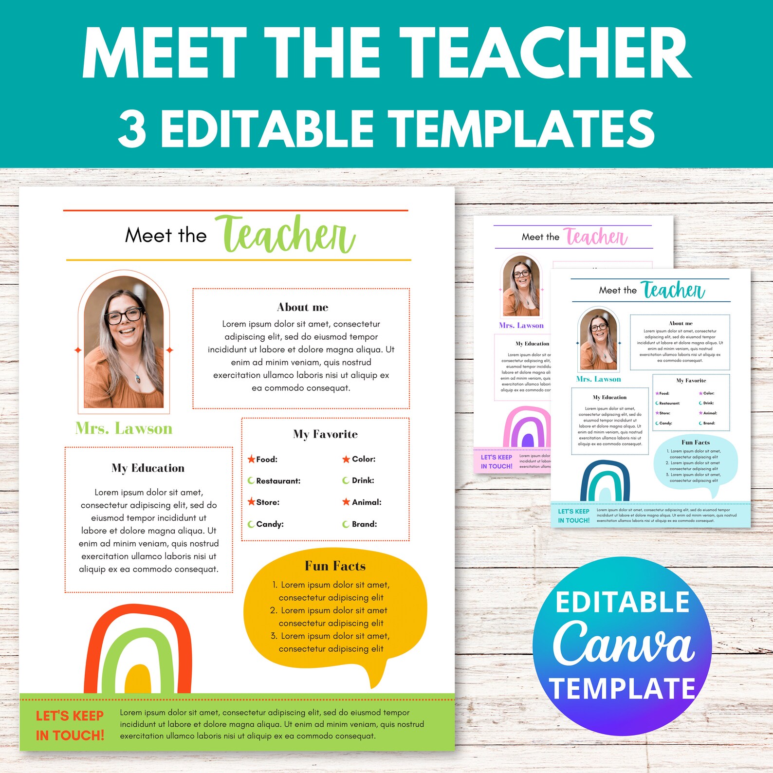 Meet the Teacher Editable Canva Template, All About Me Printable, Back ...
