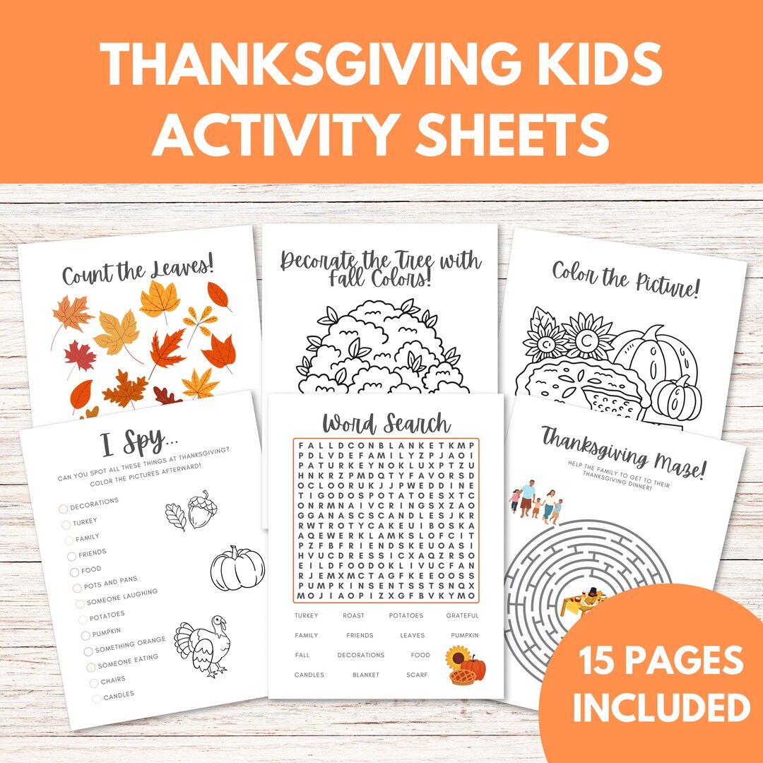 Printable Thanksgiving Games for Kids, Thanksgiving Activity for Kids ...