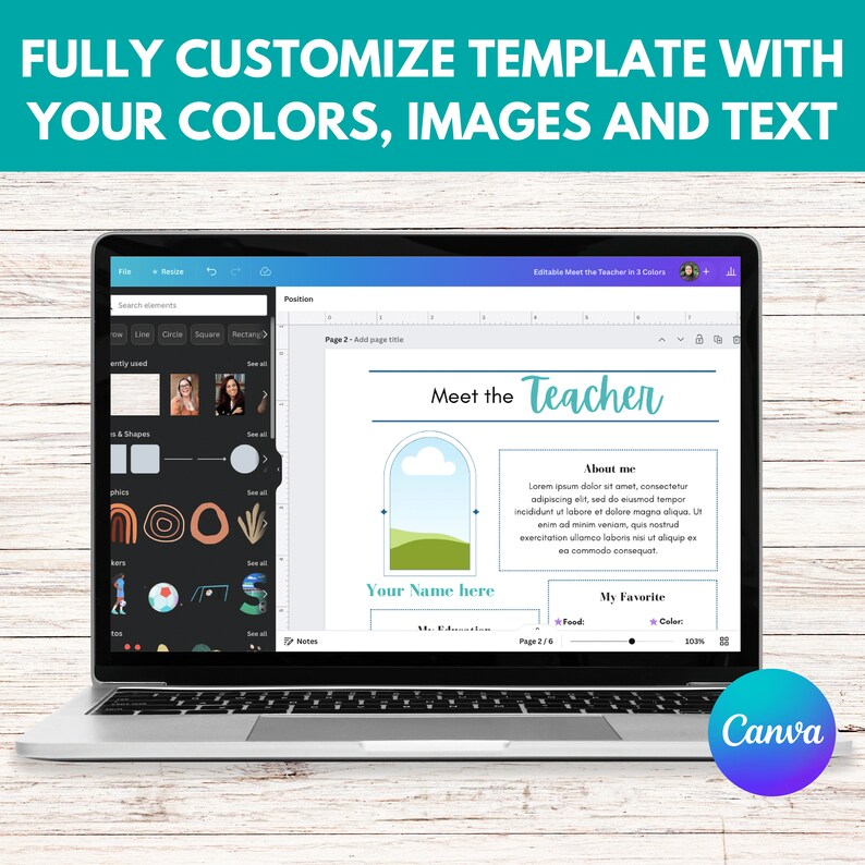Meet the Teacher Editable Canva Template, All About Me Printable, Back ...