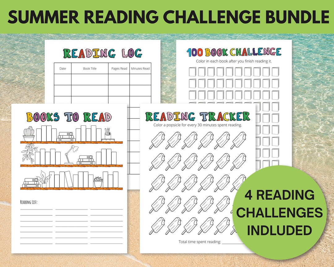 Summer Reading Challenge for Kids, Reading Printable Activities, Kids ...