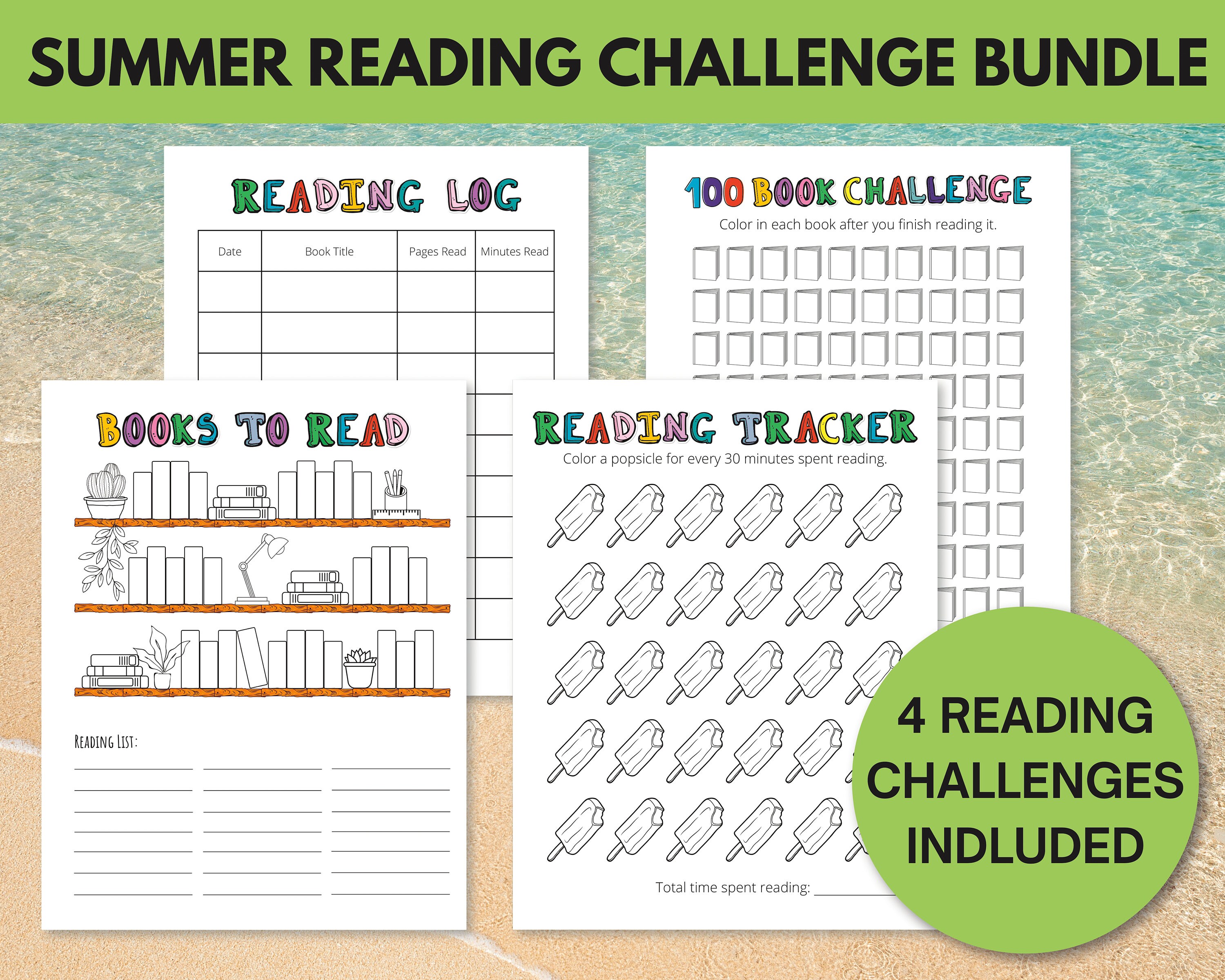 Summer Reading Challenge for Kids, Reading Printable Activities, Kids ...