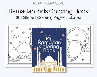 30 Pages!! Ramadan Coloring Book for Kids - Digital Copy - Etsy