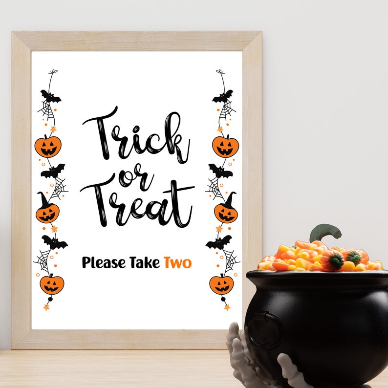 Printable Halloween Candy Bowl Sign, Halloween Porch Sign, Halloween ...