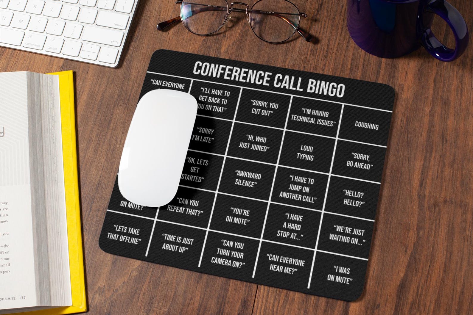 Conference Call Bingo Mouse Pad | Zoom Webex Meeting Game ...