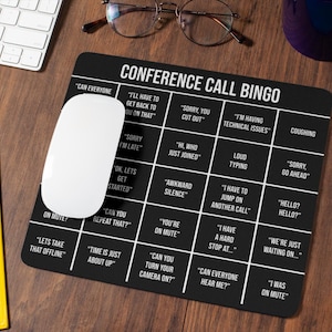 Conference Call Bingo Mouse Pad | Zoom Webex Meeting Game ...