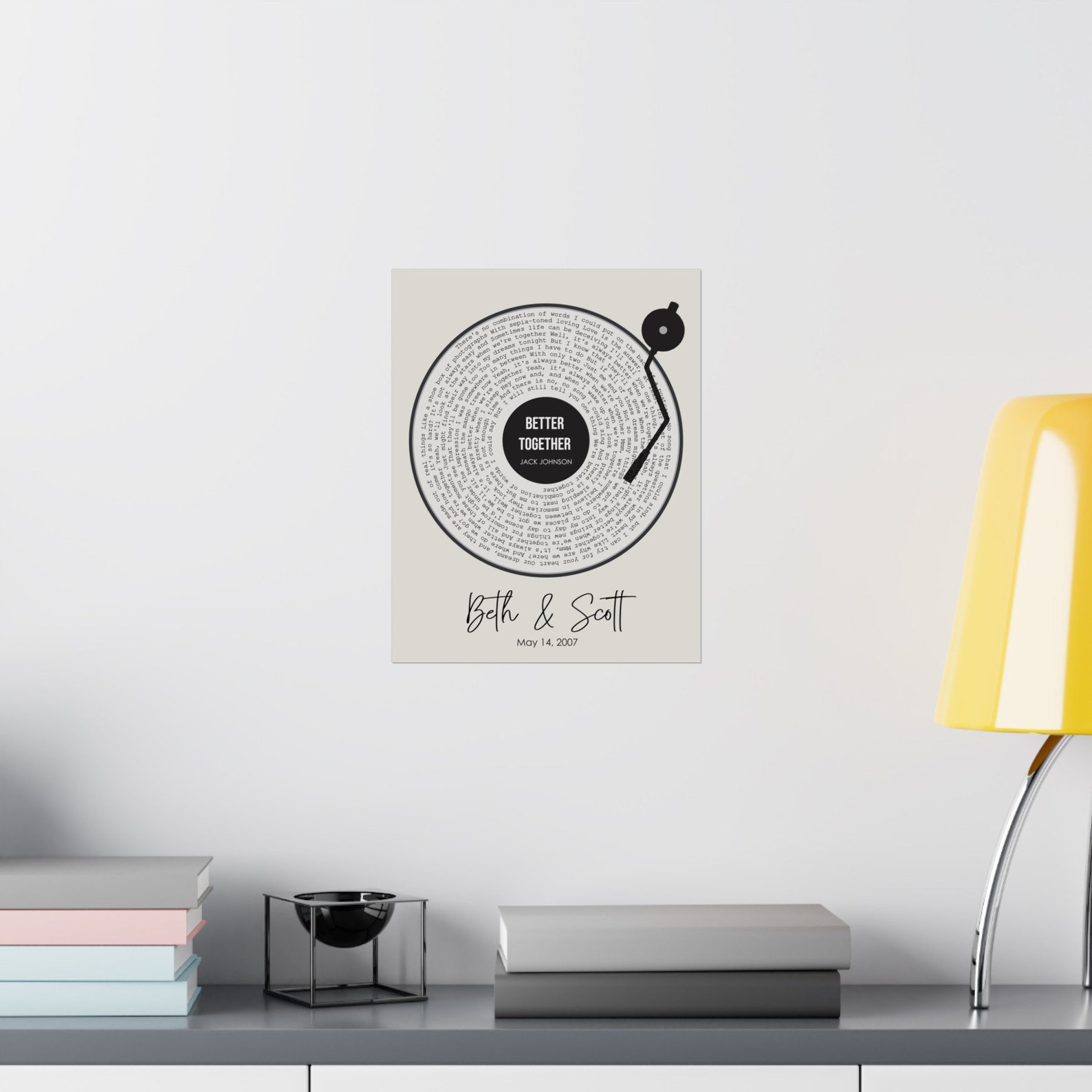 Lyric Poster Frame | Song Lyric Poster | Personalized Music Poster ...