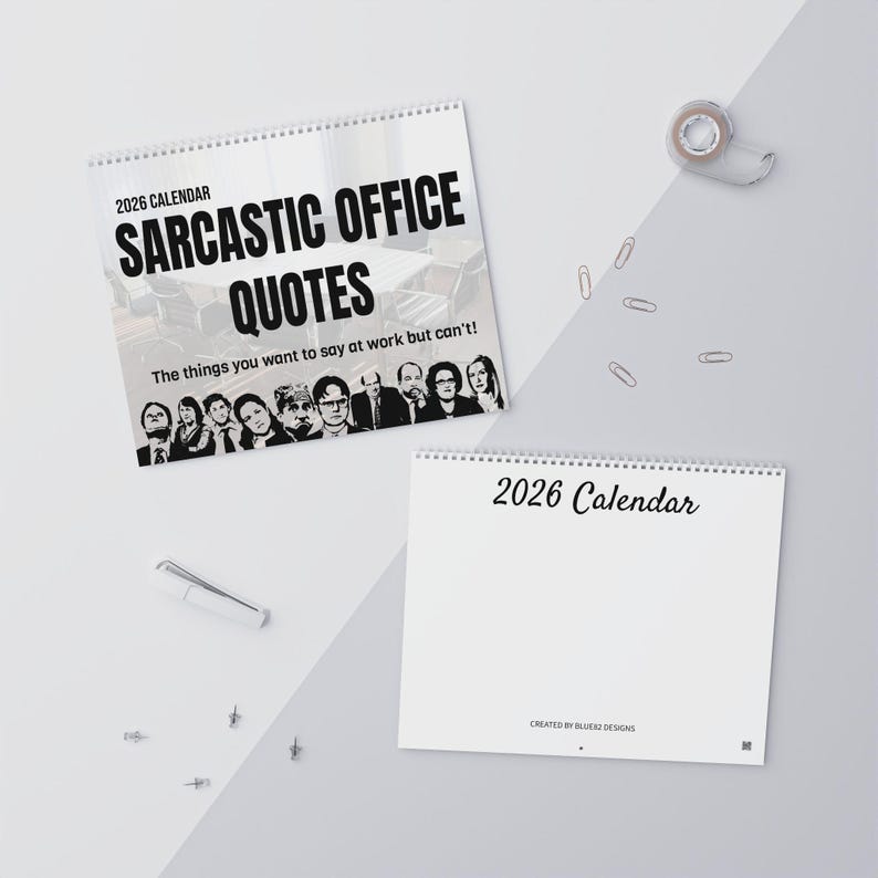 Sarcastic Office Quotes Wall Calendar (2026) - Office Calendar, Funny ...