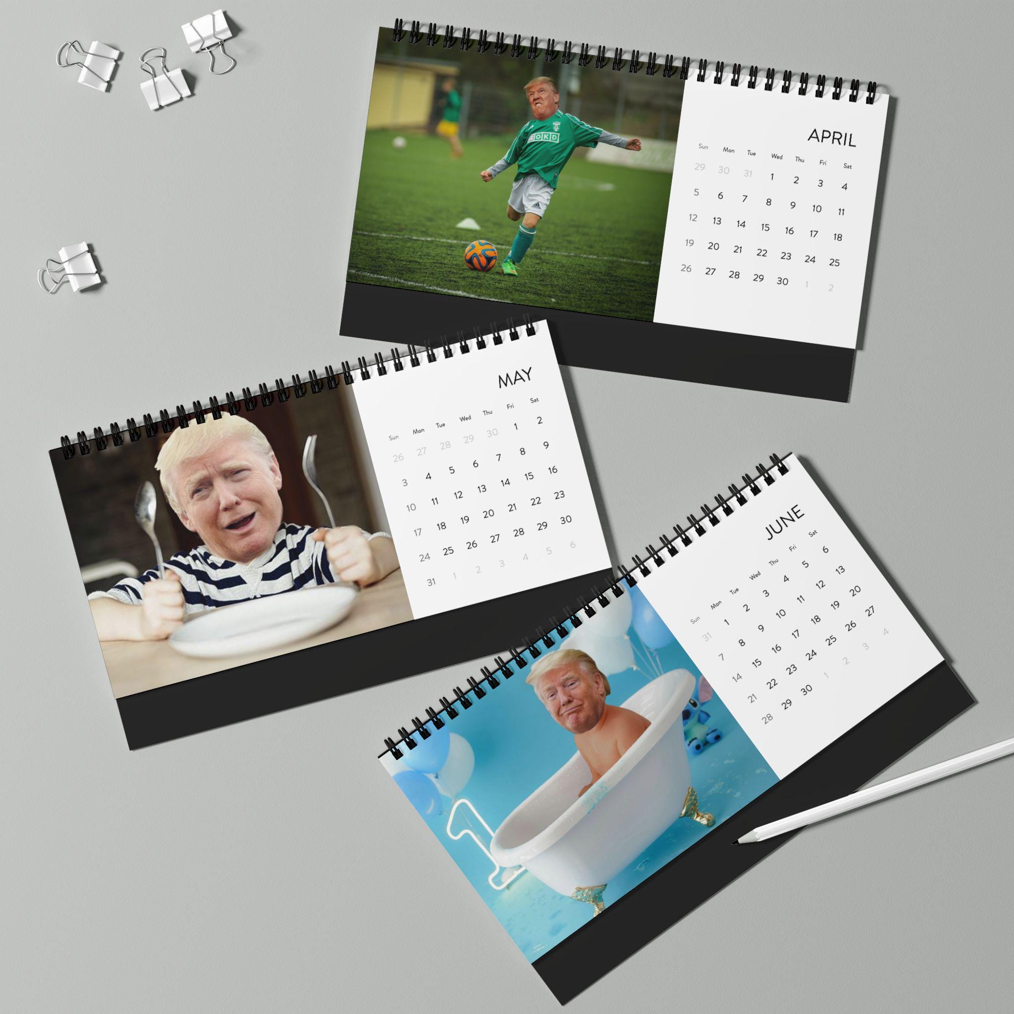 Funny Trump 2026 Desktop Calendar, Funny Calendar Kid Trump Calendar ...