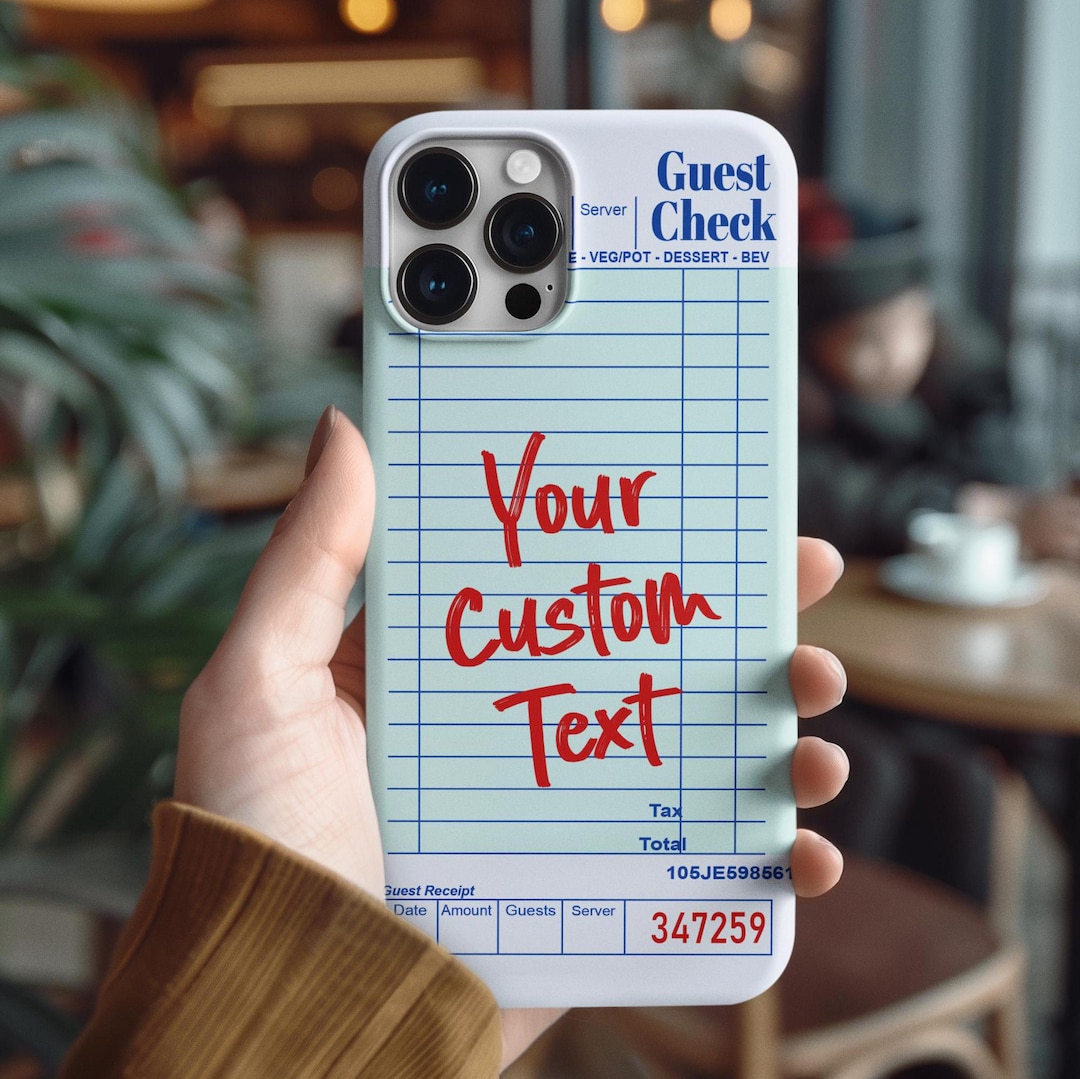 Custom Guest Check Phone Case: Personalized Receipt Design - Etsy