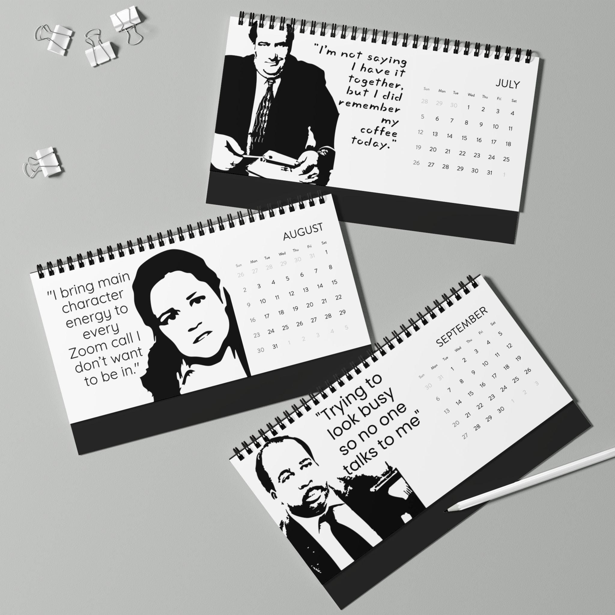 Sarcastic Office Quotes Desktop Calendar (2026) - Office Calendar ...