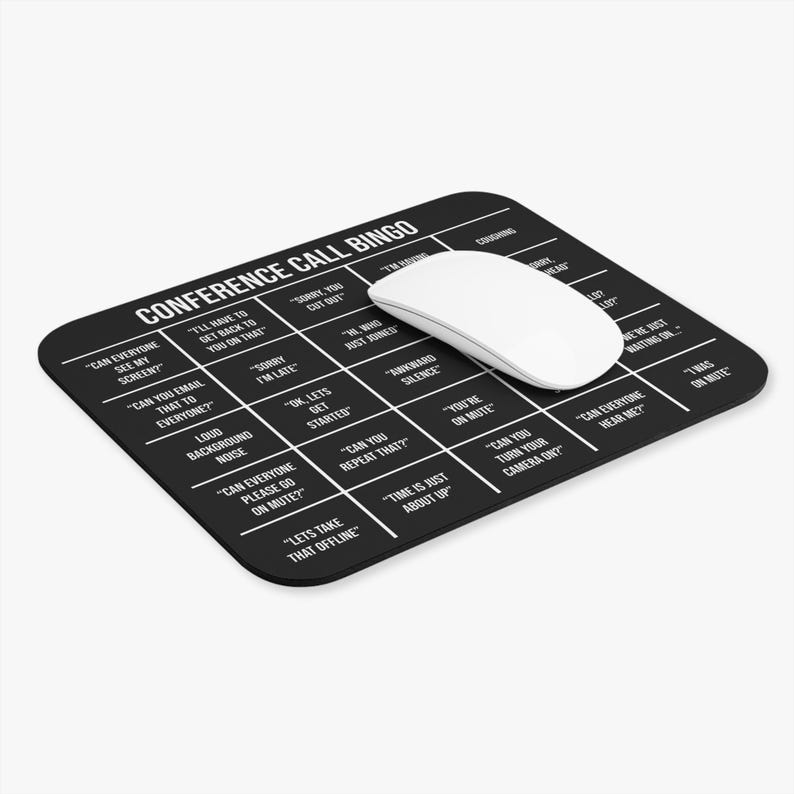 Conference Call Bingo Mouse Pad | Zoom Webex Meeting Game ...