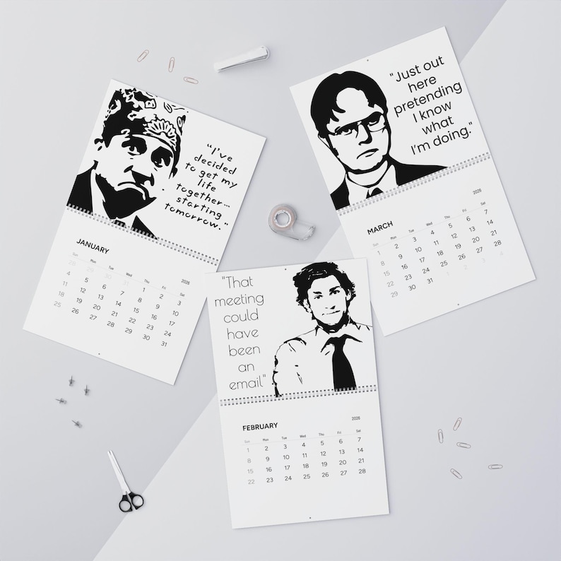 Sarcastic Office Quotes Wall Calendar (2026) - Office Calendar, Funny ...