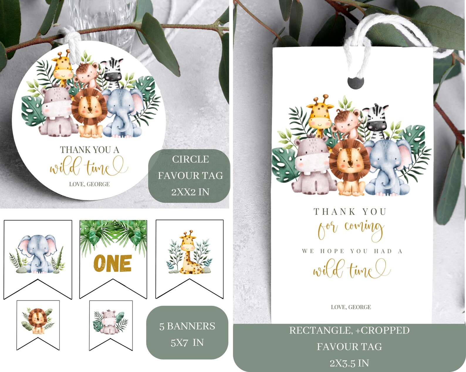 EDITABLE Wild One 1st Birthday Invitation Bundle, Printable Wild One ...
