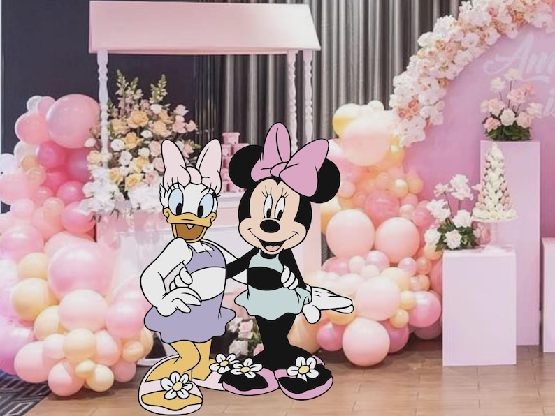 Mouse and Diasy Summer Digital Cutout Party Decor, Big Decor Mouse ...