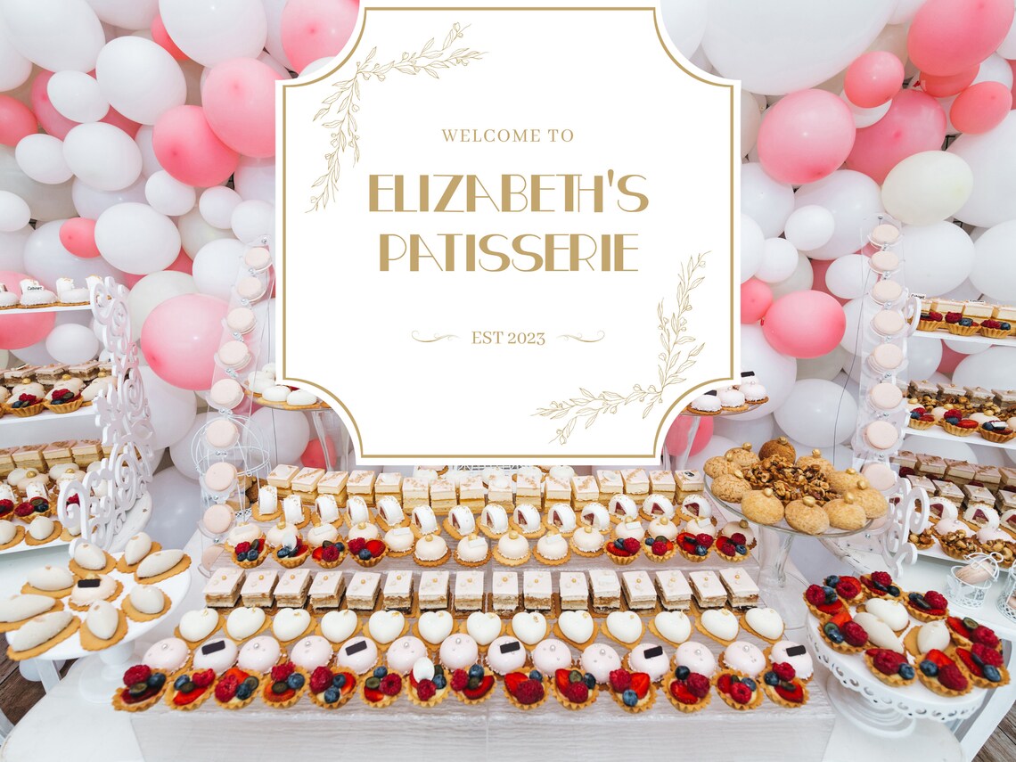Editable Patisserie Party Backdrop Sign Bake Shop Banner - Etsy UK
