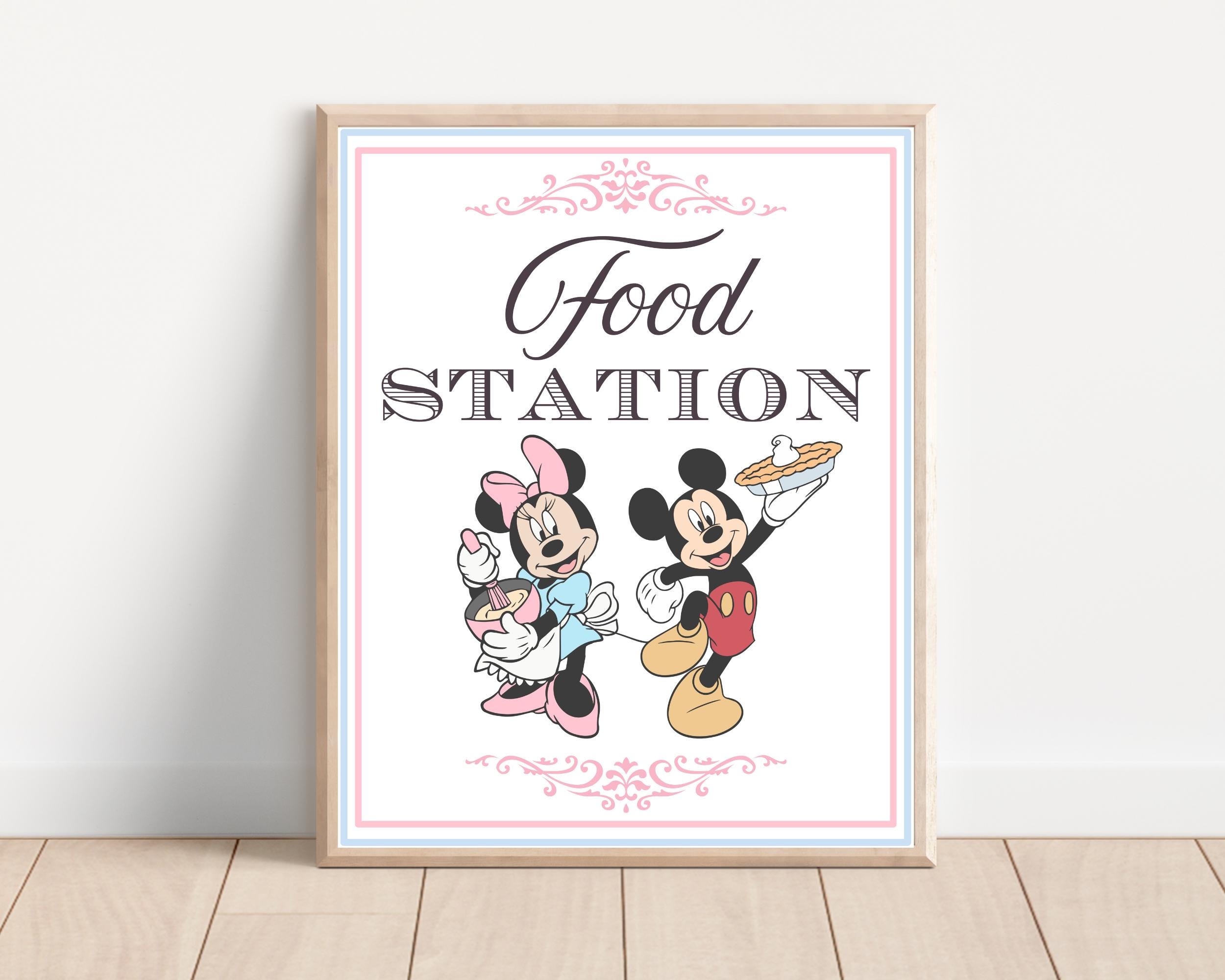 Mickey Minnie Food Station Sign Party Decoration, Printable Mickey ...