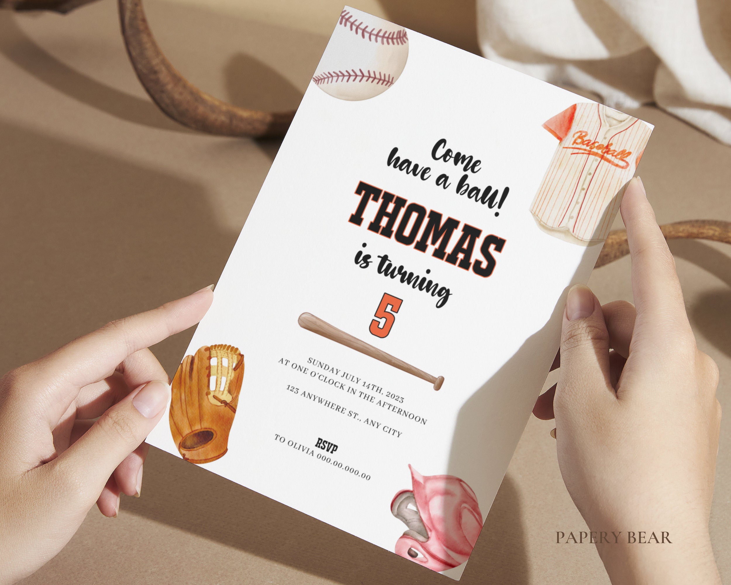 Baseball Birthday Invitation Template, Rookie of the Year Birthday ...
