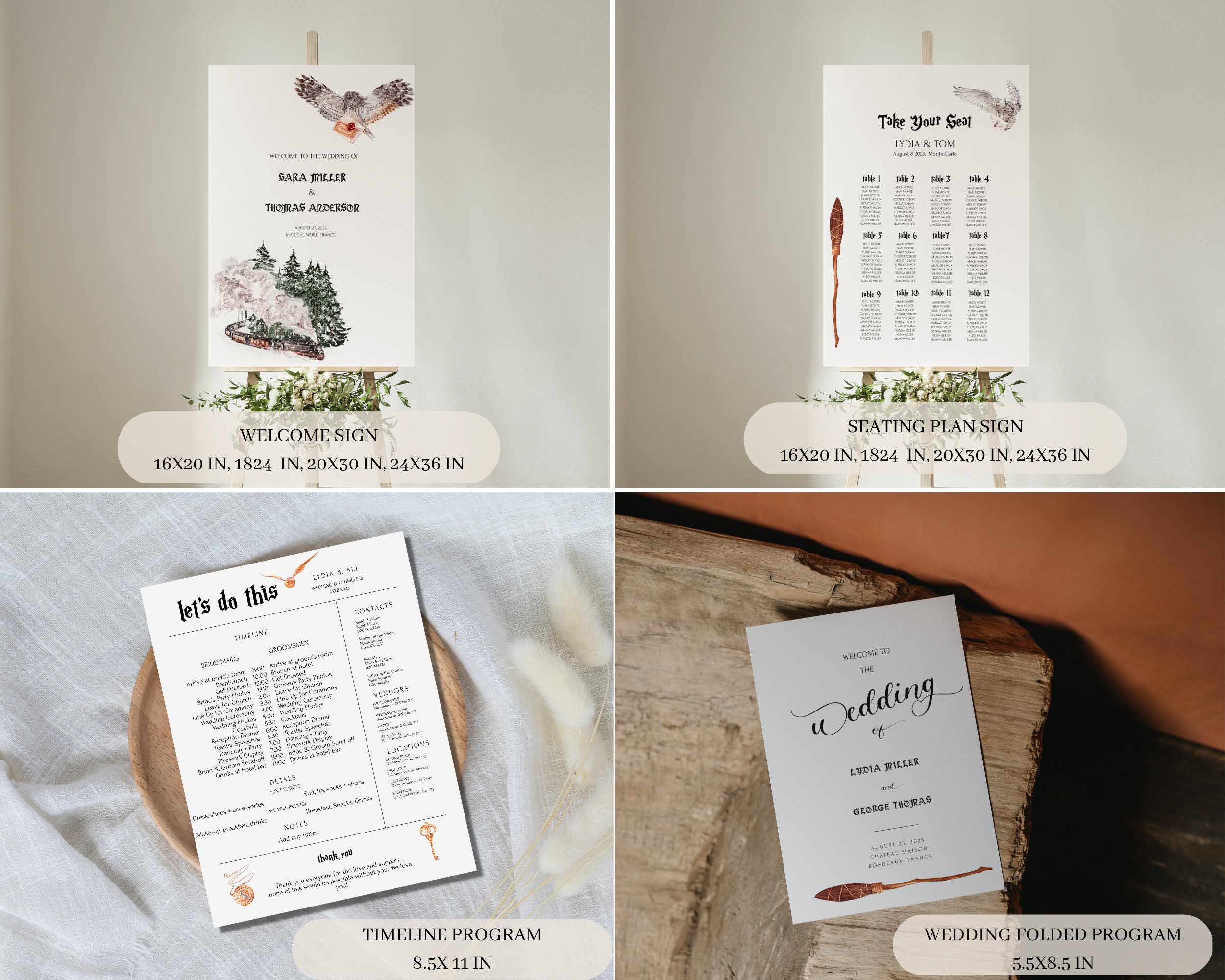 Editable HP Wedding Templates Invitation Bundle, Magical Wedding ...