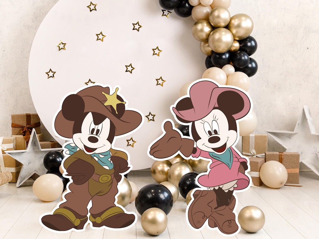 Cowboy Mickey and Minnie Cutouts, Western Party Decor (digital Download ...