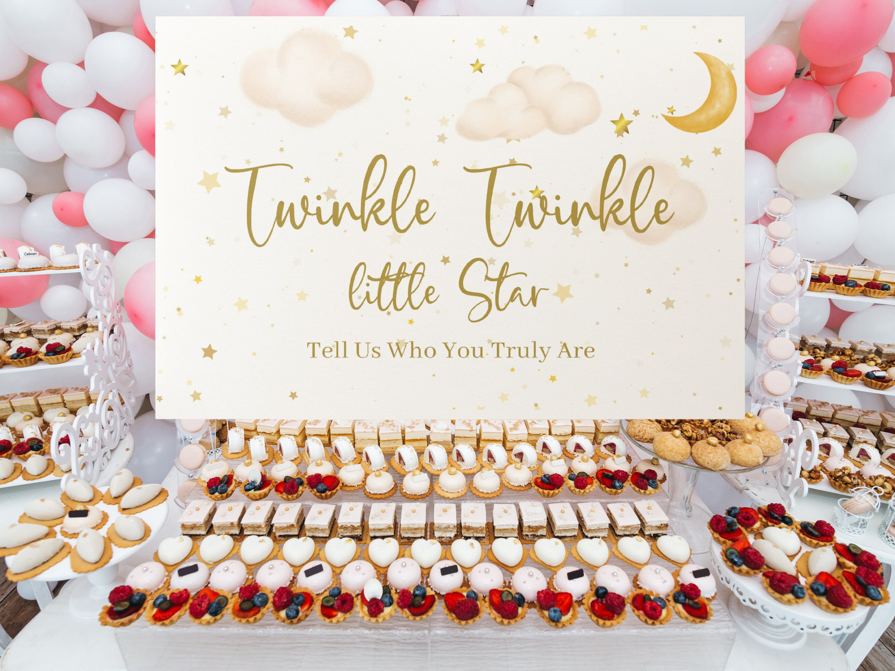 Editable Twinkle Twinkle Little Star Backdrop Gold Stars & - Etsy
