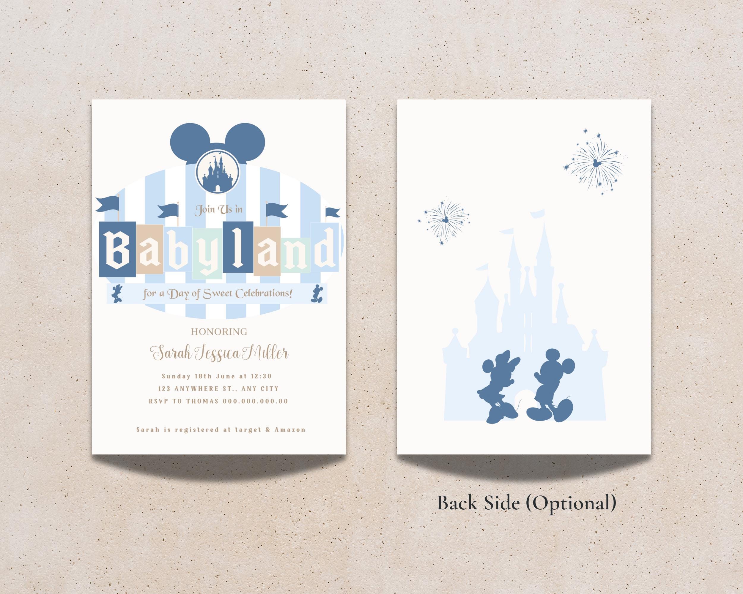 Mickey and Minnie Baby Shower Invitation, Babyland Theme (digital ...