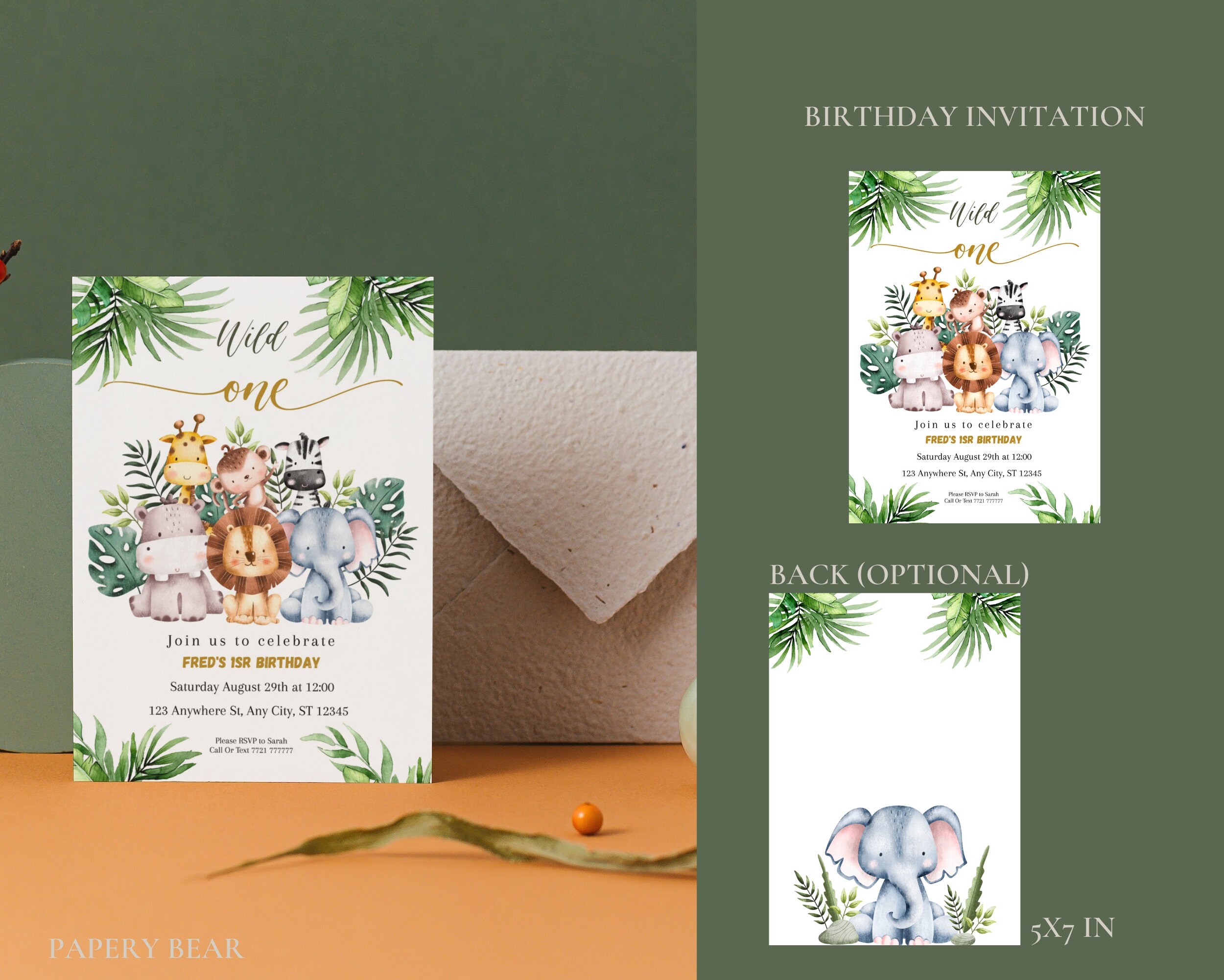 EDITABLE Wild One 1st Birthday Invitation Bundle, Printable Wild One ...