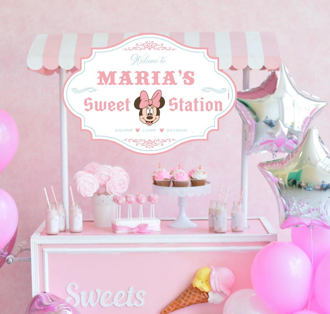 Minnie Sweet Treats Birthday Sign, Welcome Printable Baby Shower or ...