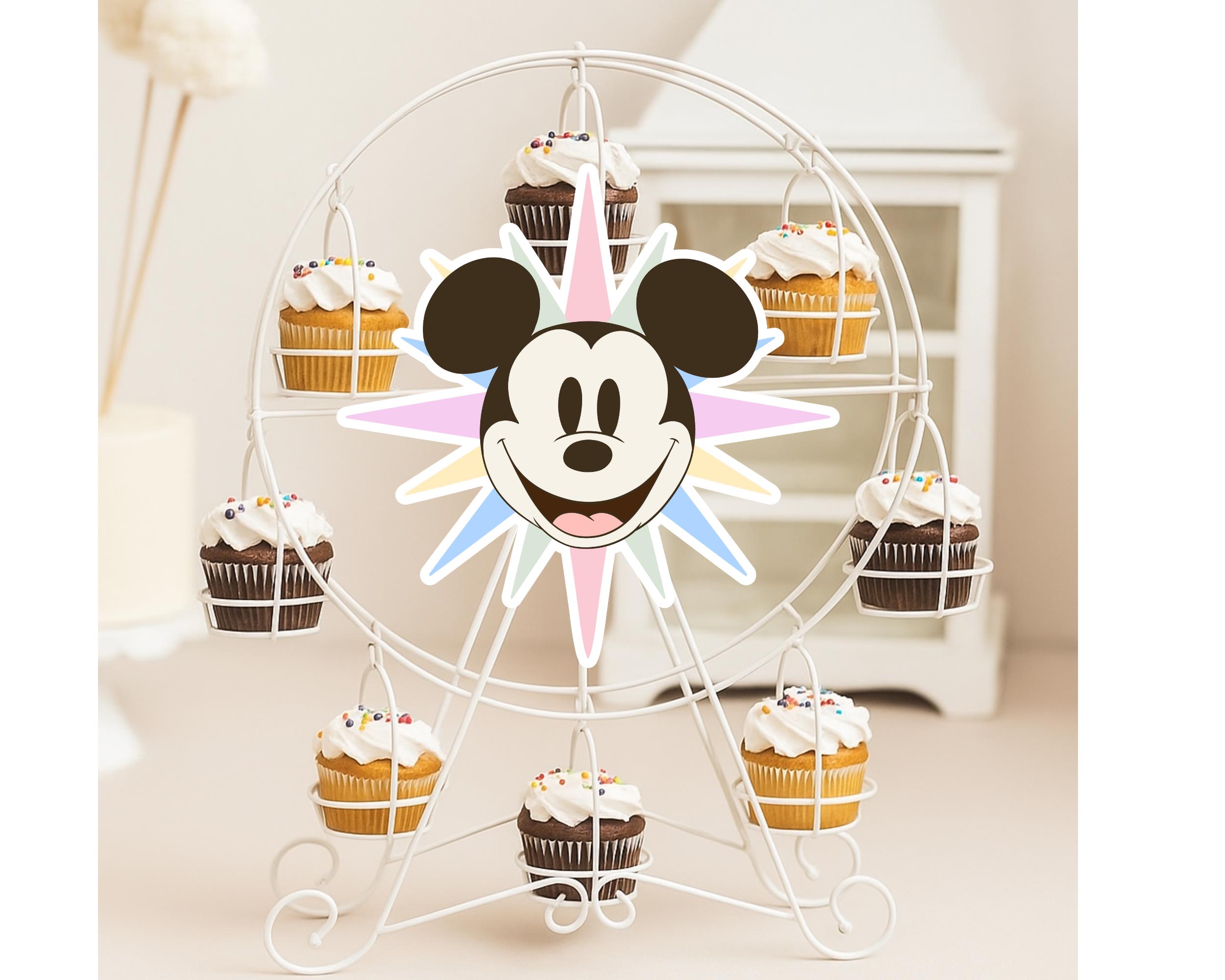 Mickey Fun Wheel Label, Pastel Colours, Mouse Decor Theme Birthday ...