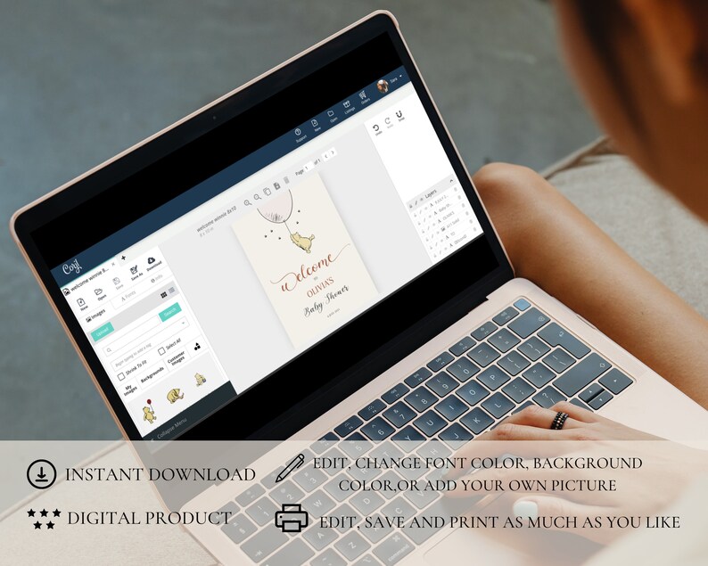 Winnie the Pooh Welcome Banner Sign, Bear Baby Shower Welcome Template ...