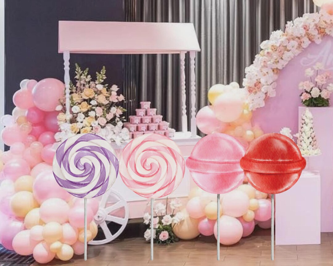 Candyland Candy Decor Theme Party Cutout Lollipop Cutout Decor ...