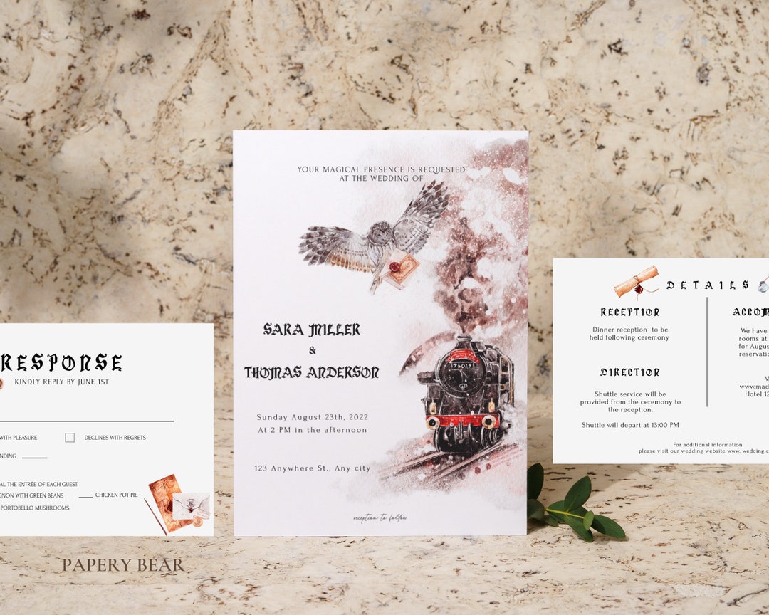 Editable HP Wedding Invitation Templates, Wizard Wedding Invitation ...