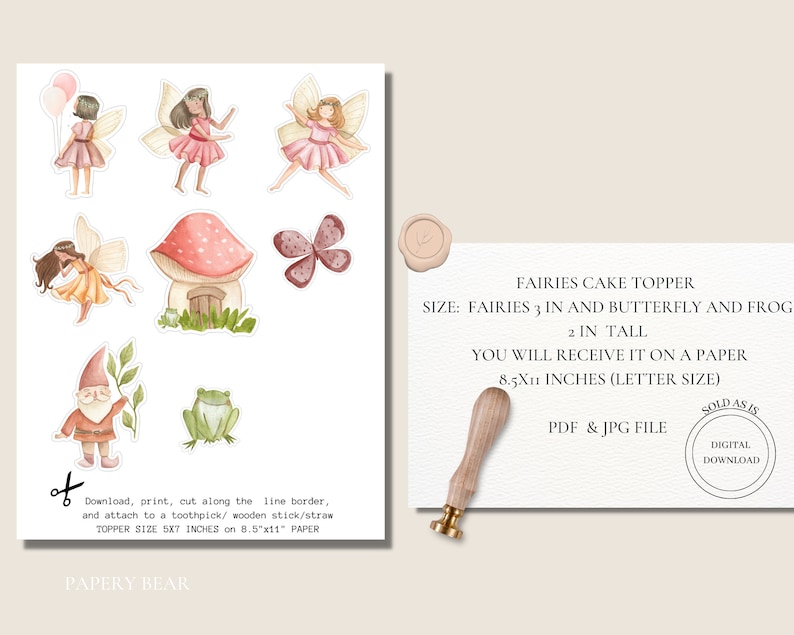 Fairies Centrepiece Cupcake Topper Birthday, Fairy Birthday Decoration ...