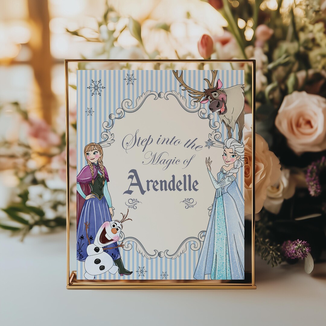 Frozen Birthday Welcome Sign, Winter Wonderland Party Sign, Snowflake ...