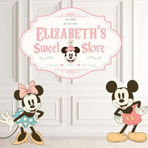 Minnie Sweet Store Birthday Sign, Main Street Sweet Shop, Candyland ...