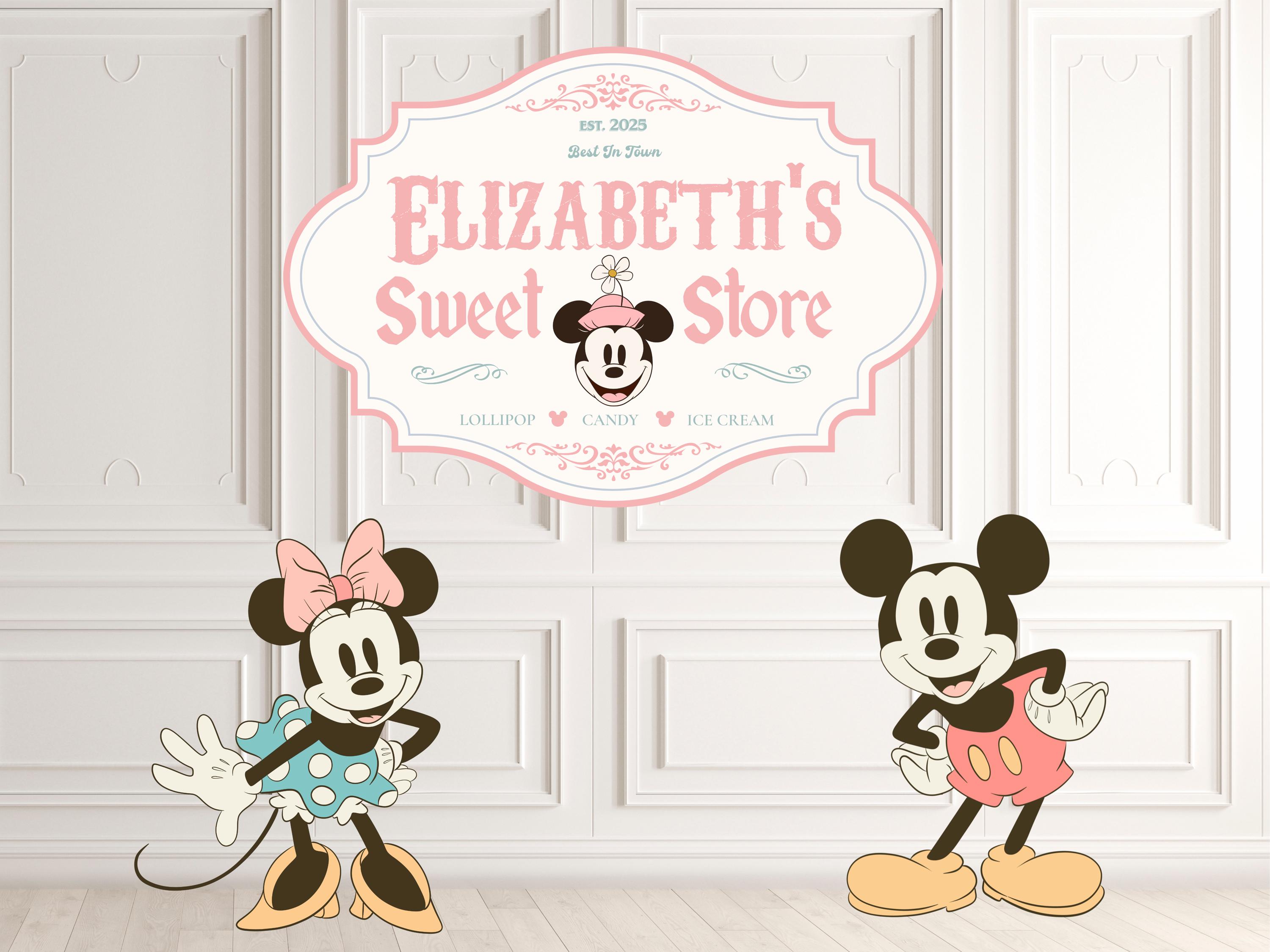 Minnie Sweet Store Birthday Sign, Main Street Sweet Shop, Candyland ...