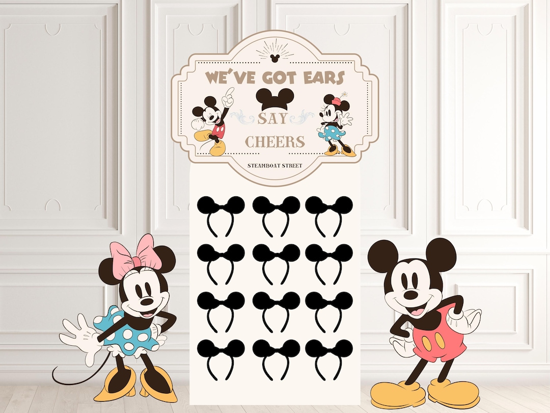 Mickey Mouse Birthday Party Sign, We've Got Ears, Cheers (digital ...